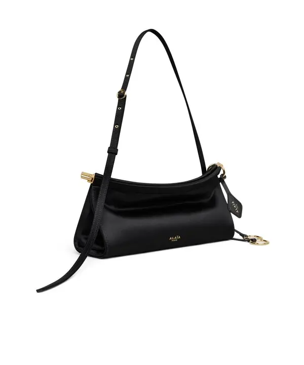Alaïa Le Click East West Small Bag In Satin - Black