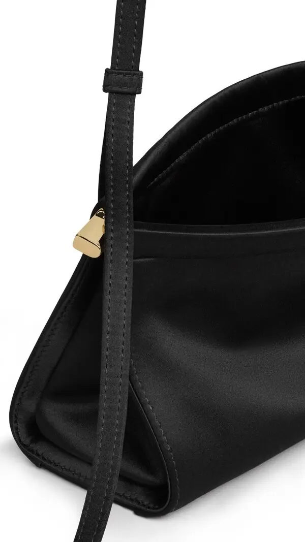 Alaïa Le Click East West Small Bag In Satin - Black