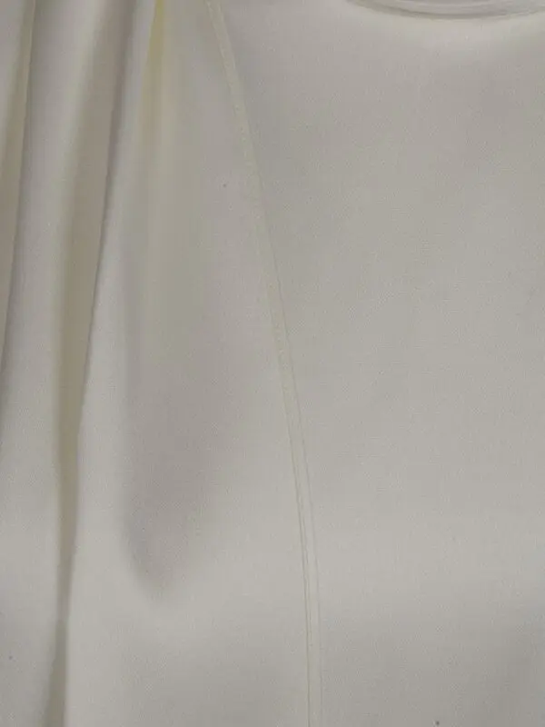 Bottega Veneta Sleeveless Stretch Satin Top With Scarf Detail - White