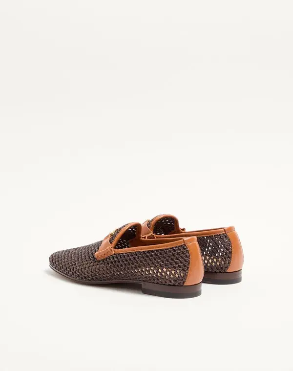 Valentino Garavani Woven Raffia Loafer With Vlogo Signature