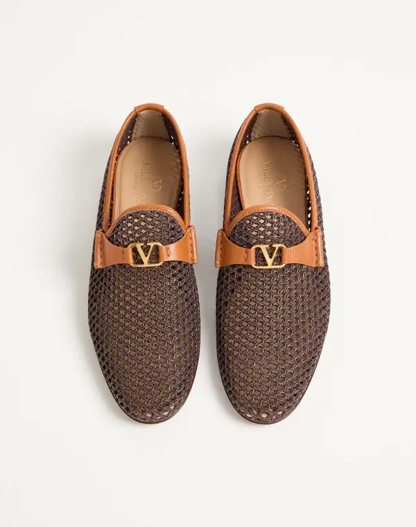 Valentino Garavani Woven Raffia Loafer With Vlogo Signature