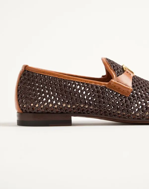 Valentino Garavani Woven Raffia Loafer With Vlogo Signature