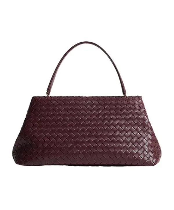 Bottega Veneta The 1998 Nappa Leather Top Handle Bag - Deep Mahogany