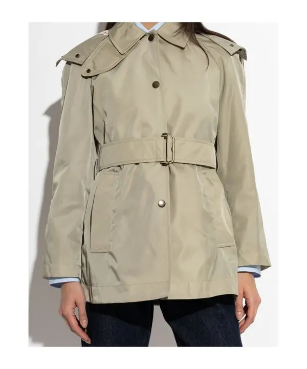 Burberry Belted Hooded Trench Coat