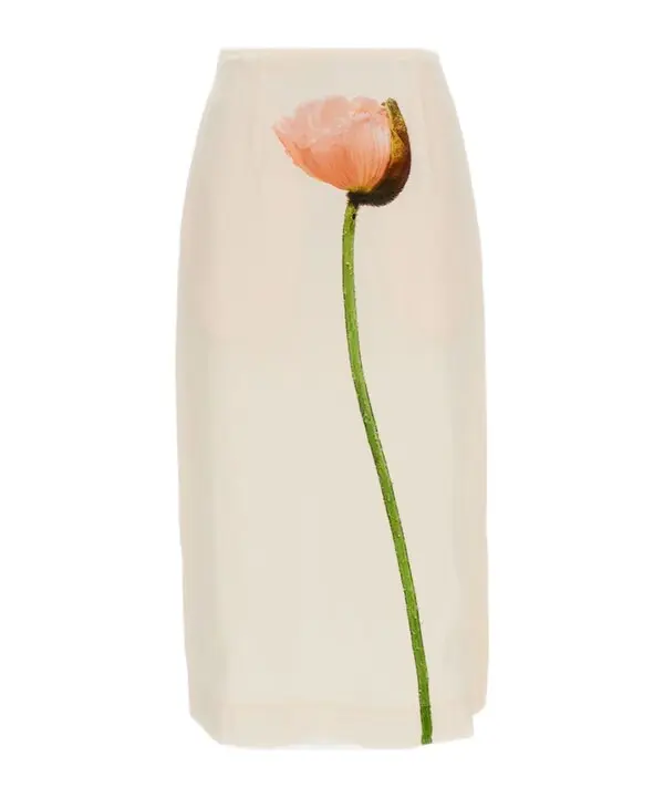 Simone Rocha Floral Print Midi Skirt - No