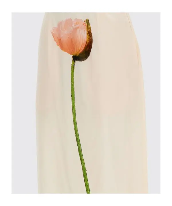 Simone Rocha Floral Print Midi Skirt