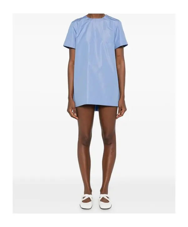 Sacai Striped Pleated Dress - Blue