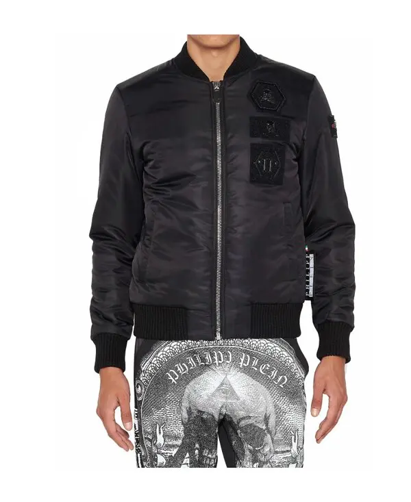Philipp Plein Logo Bomber Jacket - Black