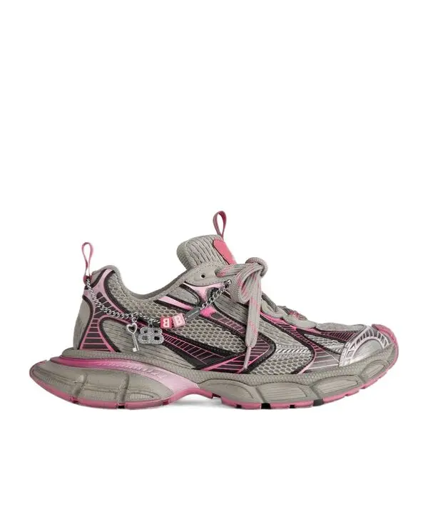 Balenciaga 3xl Gradient Lace-up Sneakers With Chain Detail - Grey/pink