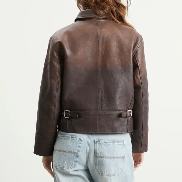 Gimaguas Long-sleeved Leather Jacket
