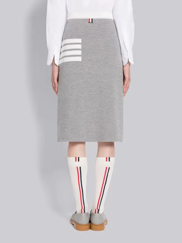 Thom Browne A-line Merino Wool Midi Skirt