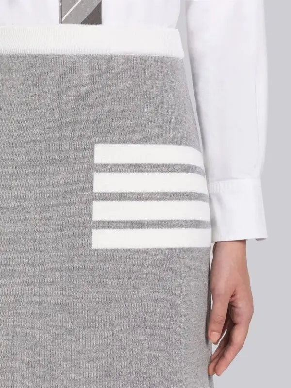 Thom Browne A-line Merino Wool Midi Skirt