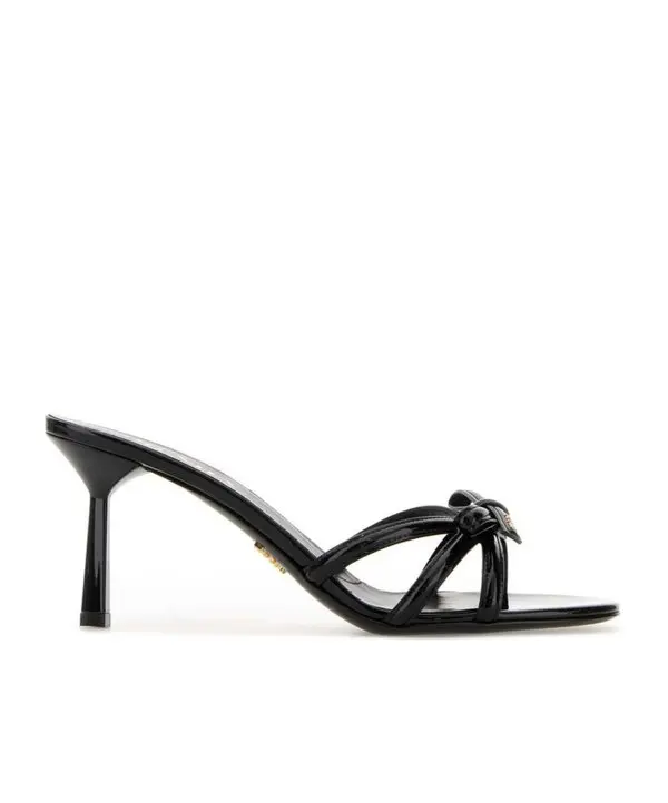 Prada High-heeled Slip-on Sandals - Black