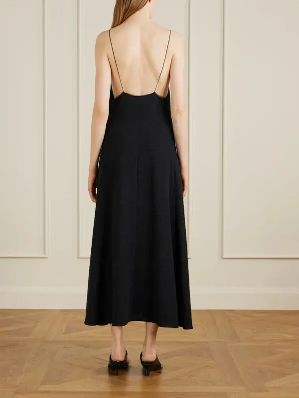 Khaite Iben Tulle Trim Dress - Black
