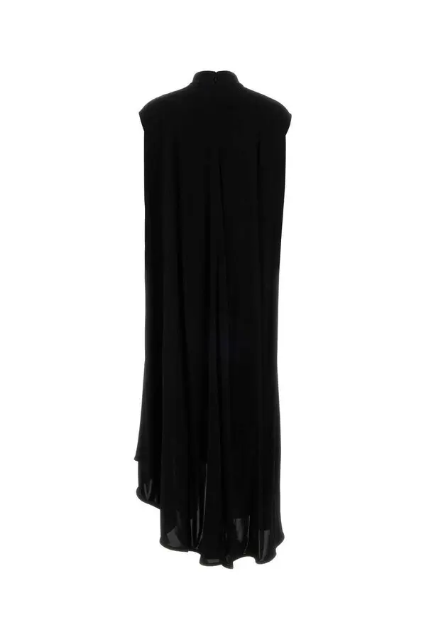 Bottega Veneta Sleeveless Crepe Jersey Dress With Asymmetrical Design - Black