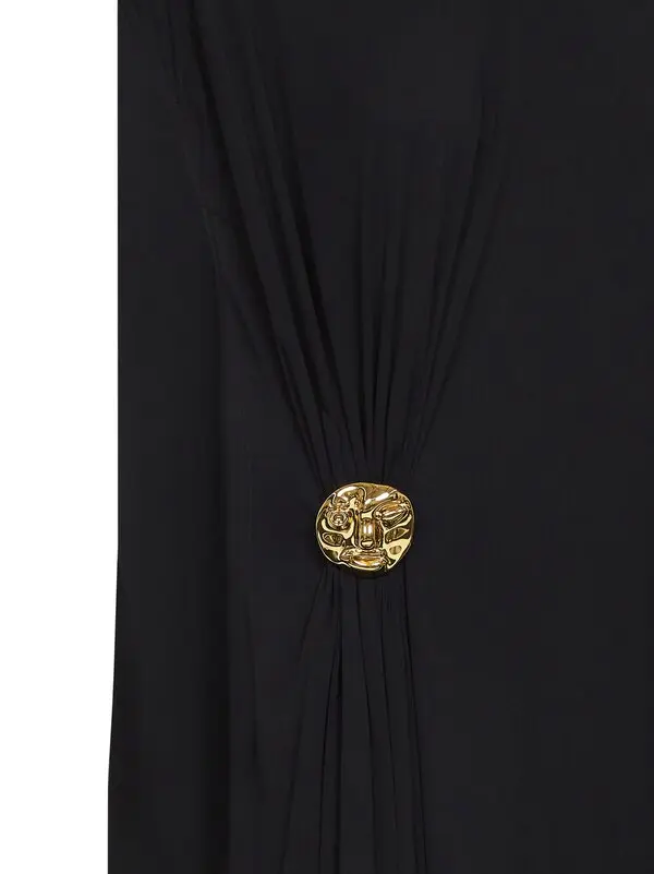 Bottega Veneta Sleeveless Crepe Jersey Dress With Asymmetrical Design - Black