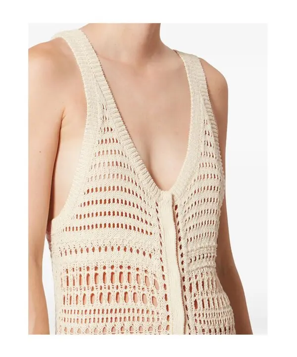 Isabel Marant Étoile Zaro Sleeveless Crocheted Maxi Dress With V-neck And Front Slit