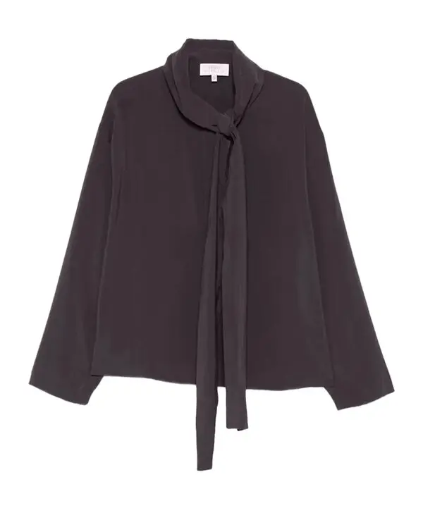 Studio Nicholson Long Sleeve Top With Scarf Neckline - Black
