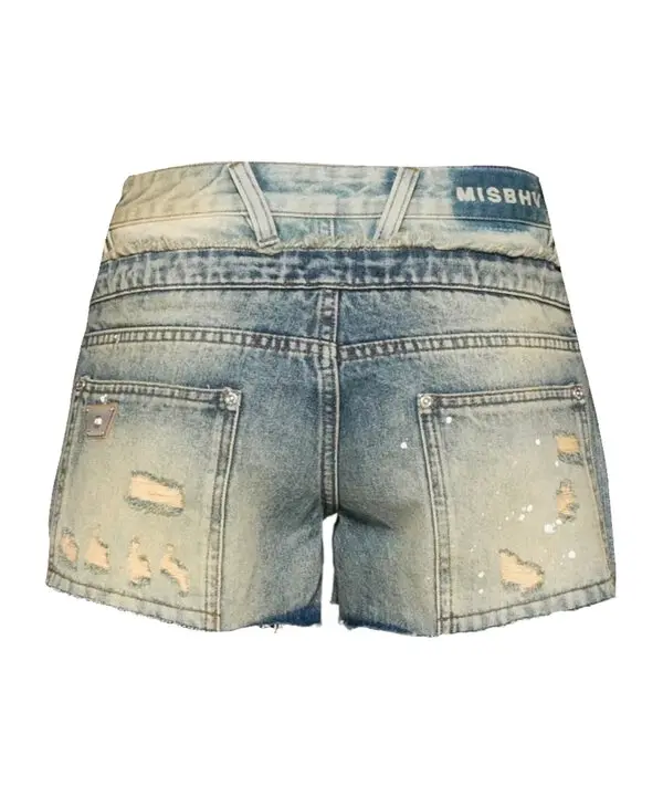 MISBHV Distressed Layered Shorts