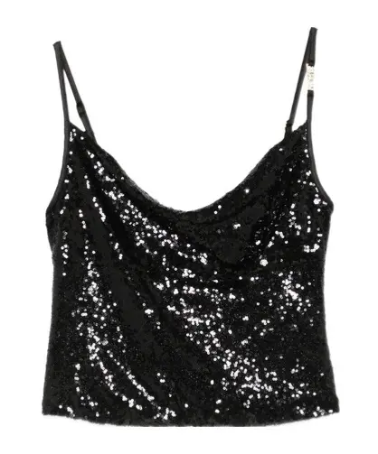 Versace Sequin Embellished Spaghetti Strap Top