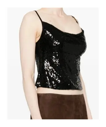 Versace Sequin Embellished Spaghetti Strap Top