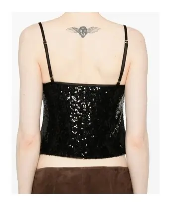 Versace Sequin Embellished Spaghetti Strap Top