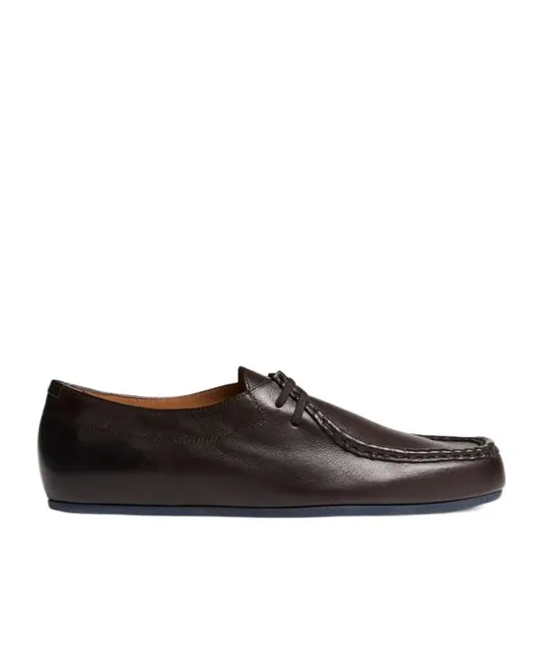 JIL SANDER Hand-stitched Lace-up Flats