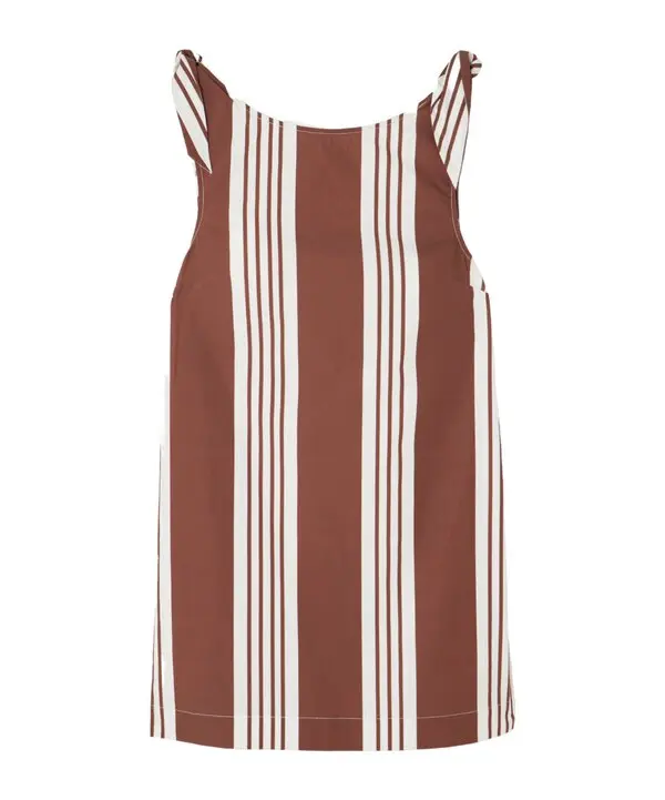 Posse Rosie's Striped Mini Dress With Tie - Brown