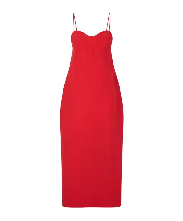 RÓHE Dahippa Cotton Dress With Corset Detail - Red