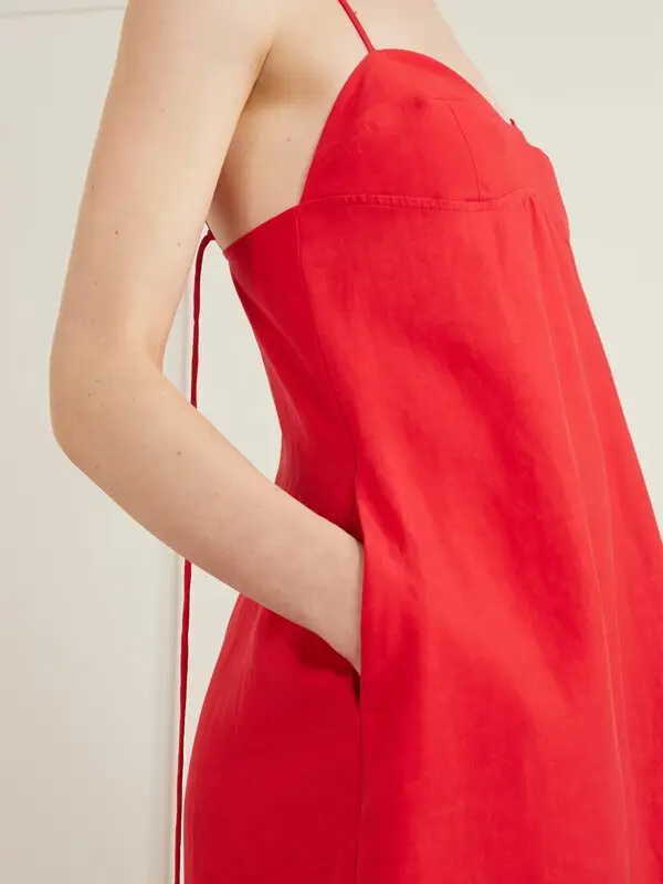 RÓHE Dahippa Cotton Dress With Corset Detail - Red