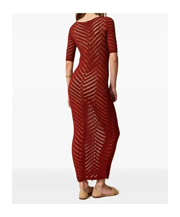 TWINSET Long Chevron Knit Dress