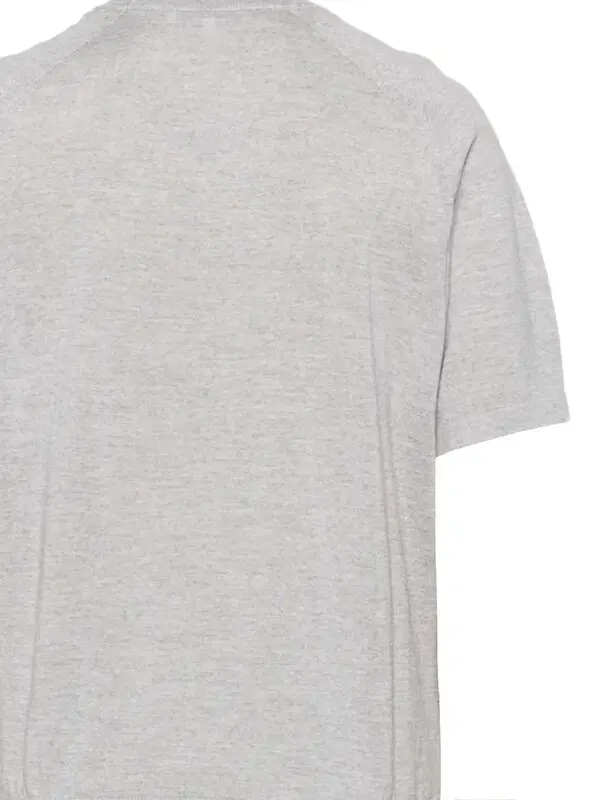 Maison Kitsuné Fox Head Short Sleeve Jumper - Gray