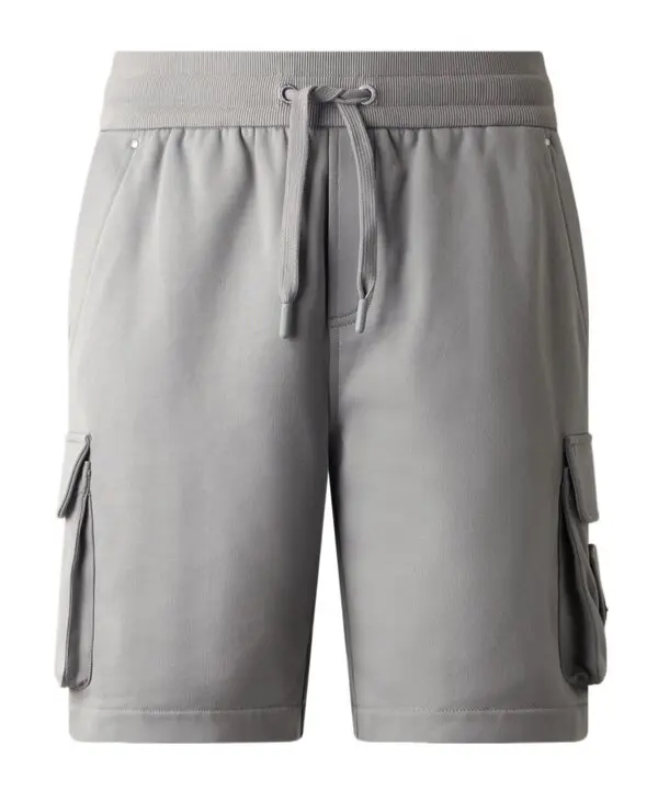 Moose Knuckles Drawstring Cargo Shorts With Ribbed Waistband And Cuffs - Gray