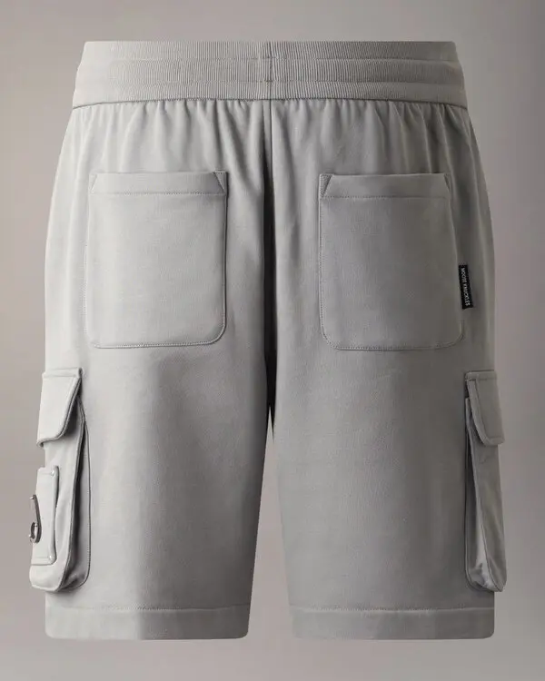 Moose Knuckles Drawstring Cargo Shorts With Ribbed Waistband And Cuffs - Gray