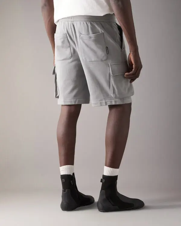 Moose Knuckles Drawstring Cargo Shorts With Ribbed Waistband And Cuffs - Gray