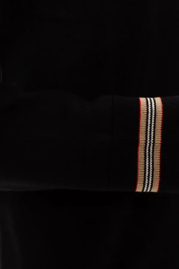 Burberry Icon Stripe Trim Knit Sweater