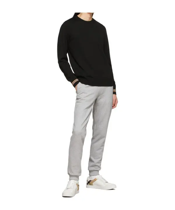 Burberry Icon Stripe Trim Knit Sweater