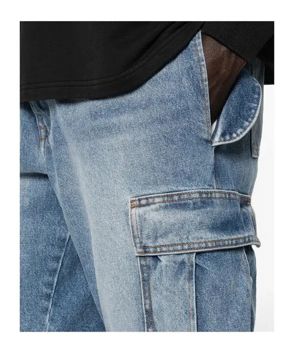 GALLERY DEPT. Belt Loop Cargo Jeans With Frayed Hem