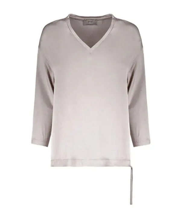 Herno V-neck Blouse With Drawstring Detail