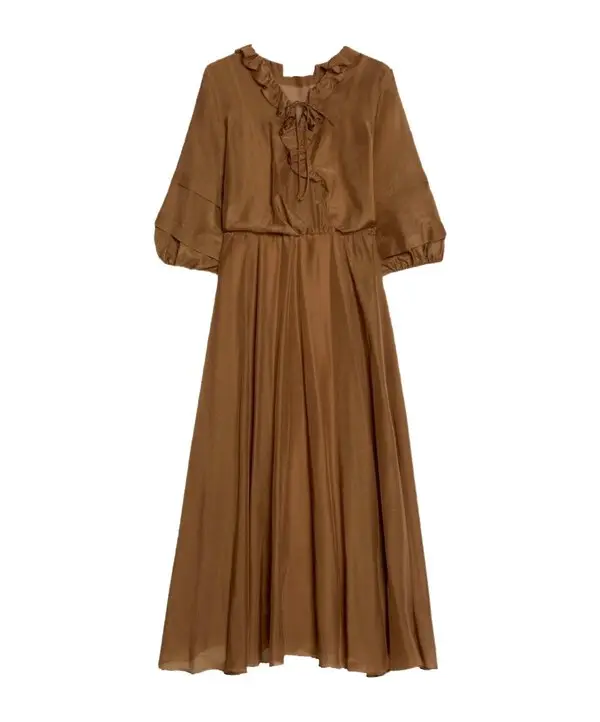 IBLUES Long Silk-blend Muslin Dress