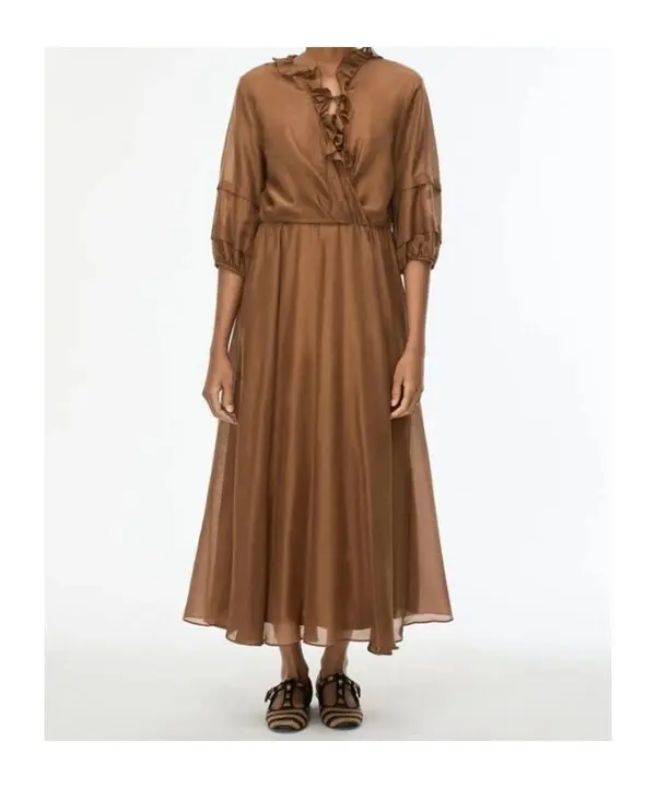IBLUES Long Silk-blend Muslin Dress