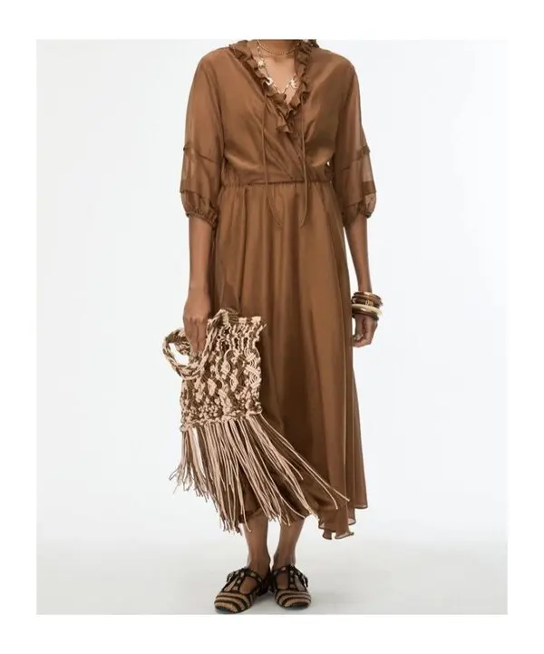 IBLUES Long Silk-blend Muslin Dress