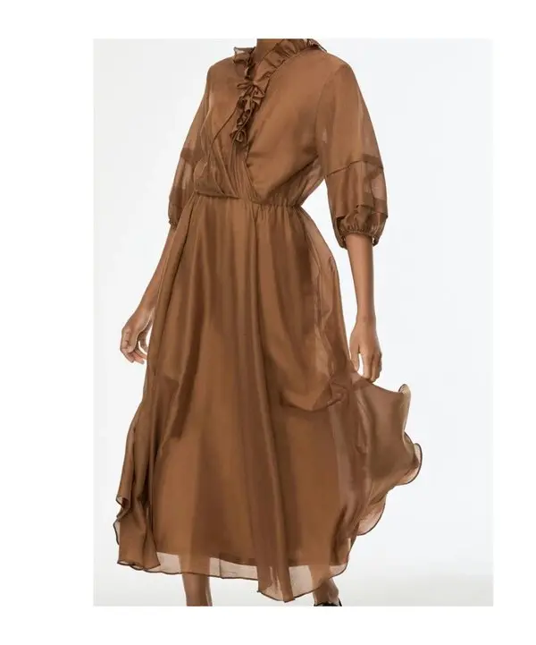 IBLUES Long Silk-blend Muslin Dress