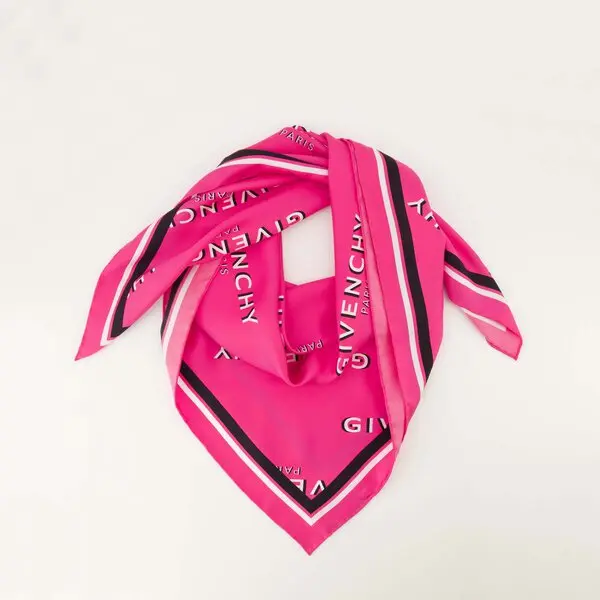 Givenchy Paris Shadow Signature Printed Square Scarf - Pink