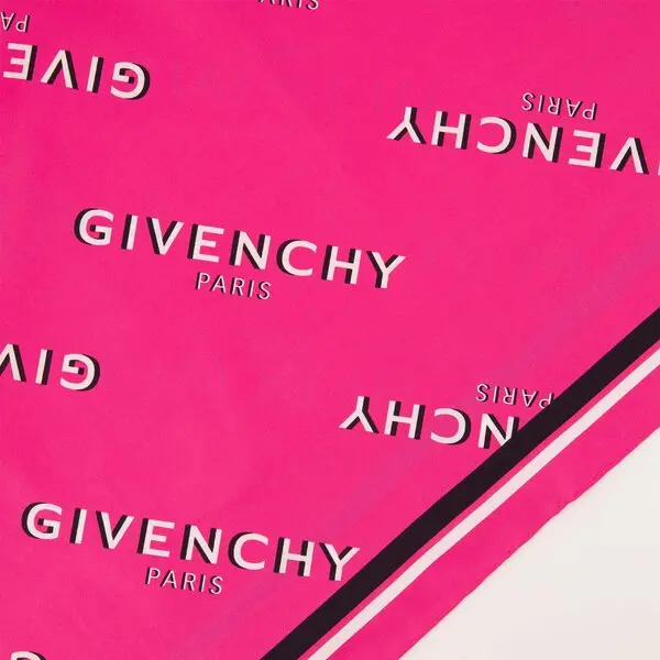 Givenchy Paris Shadow Signature Printed Square Scarf - Pink