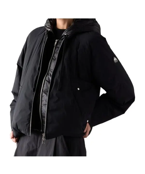 Moose Knuckles Tegan Bomber Down Jacket With Hood