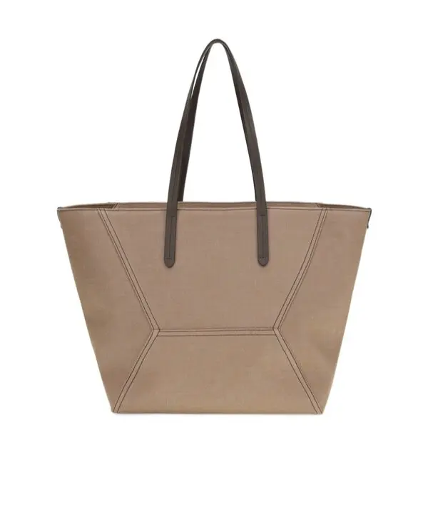 Brunello Cucinelli Stitched Tote Bag - Brown