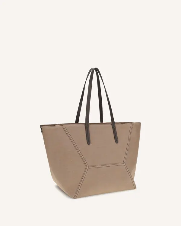 Brunello Cucinelli Stitched Tote Bag - Brown