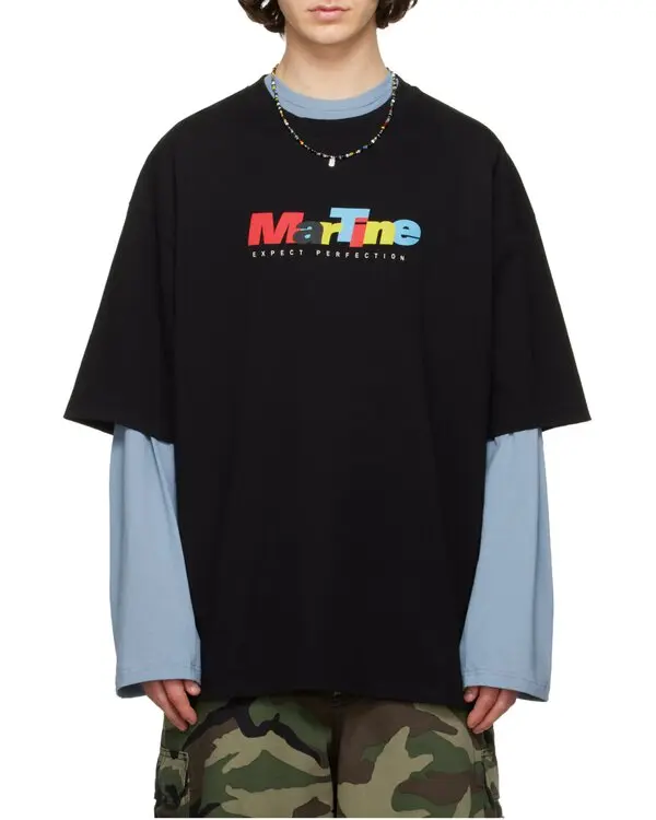 Martine Rose Oversized Logo Printed T-shirt - Black