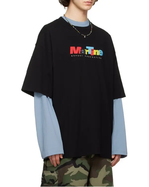 Martine Rose Oversized Logo Printed T-shirt - Black